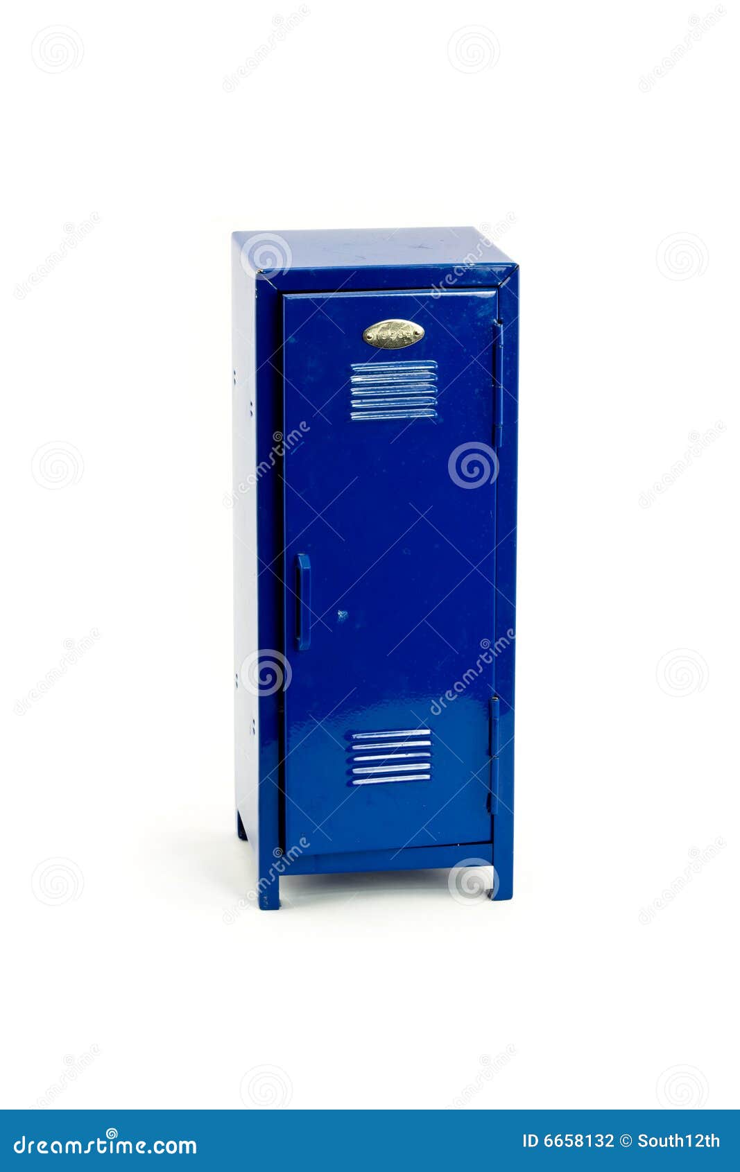 Blue Locker Isolated on a White Background Stock Photo - Image of ...