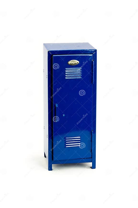 Blue Locker Isolated on a White Background Stock Photo - Image of ...
