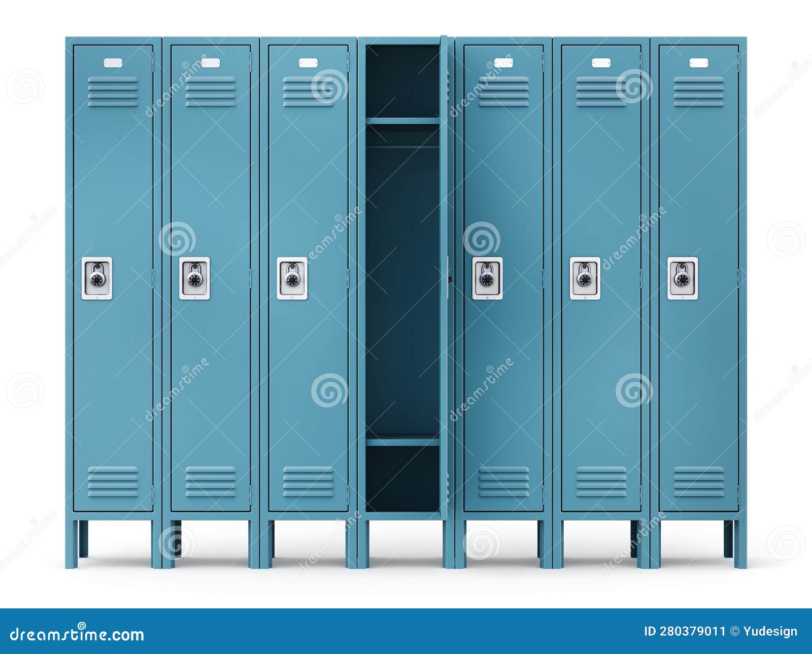 Blue Locker Metal Cabinets with Padlocks Stock Illustration ...