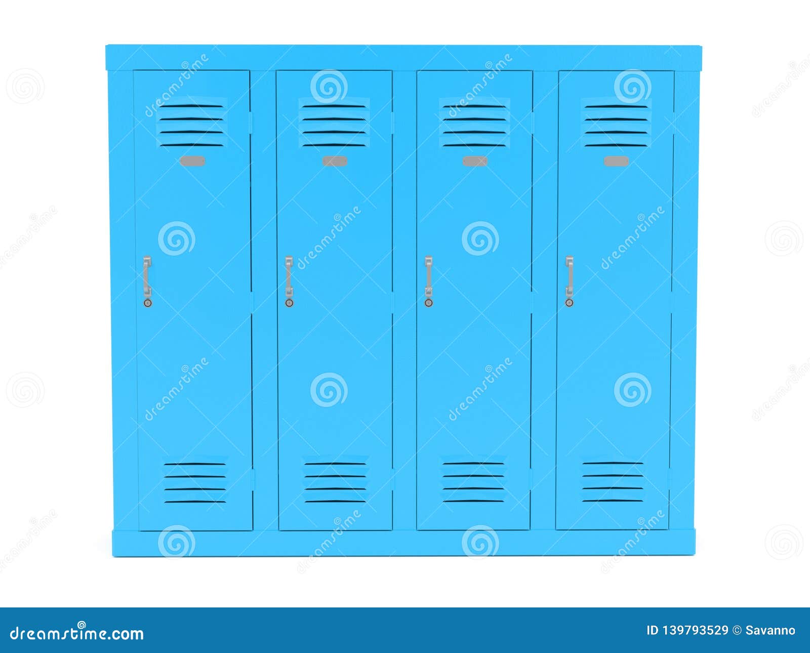 Blue lockers. Front view stock image. Image of compartment - 139793529