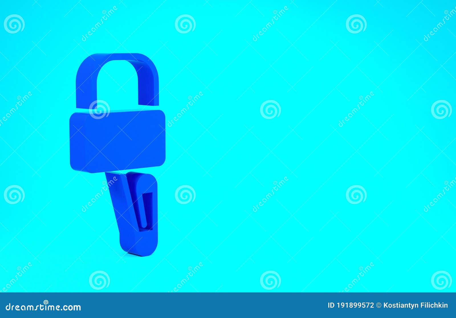 Blue Lockpicks or Lock Picks for Lock Picking Icon Isolated on Blue ...
