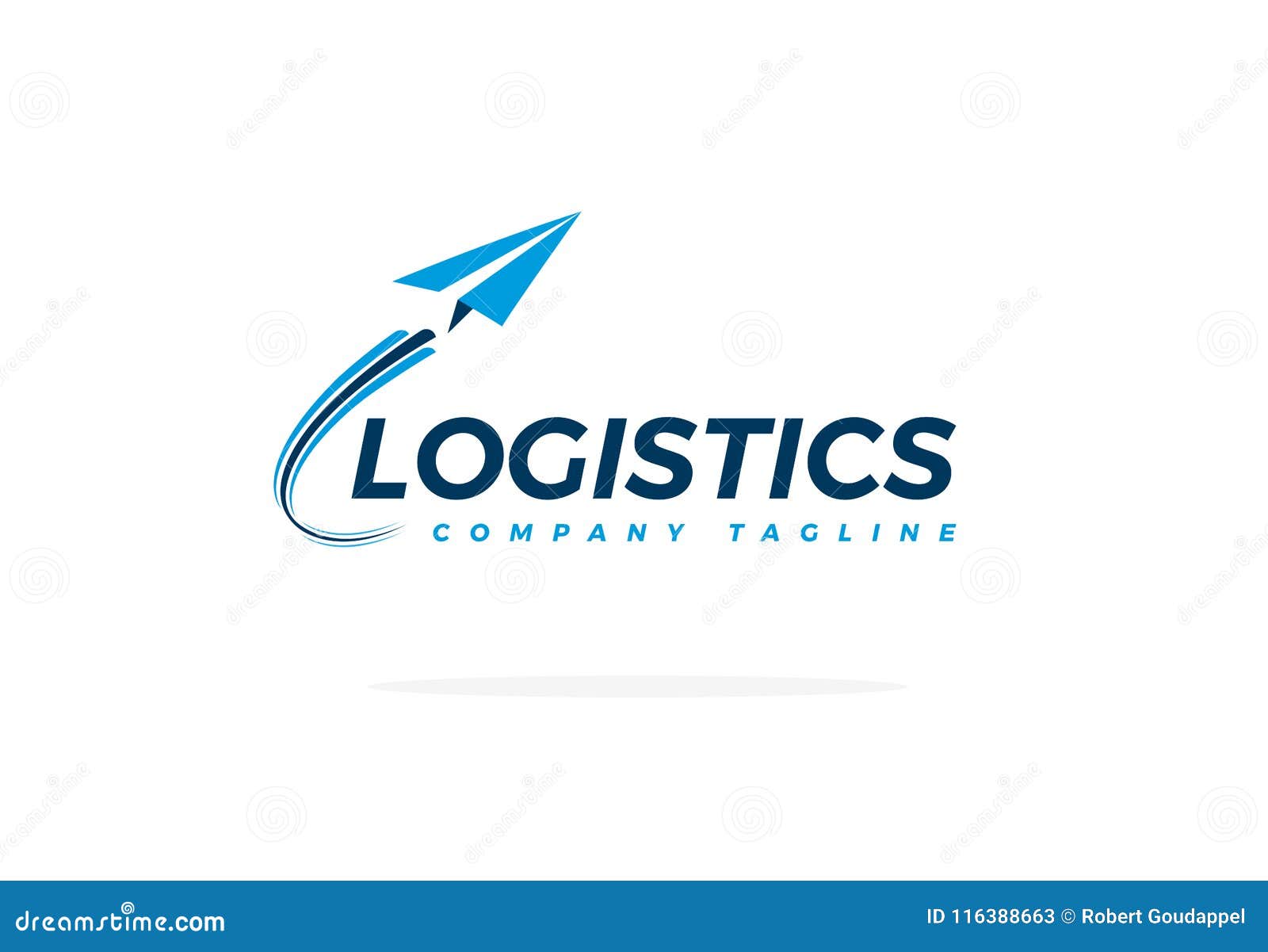 Blue Logistics Logo With Airplane Taking Off Vector | CartoonDealer.com ...