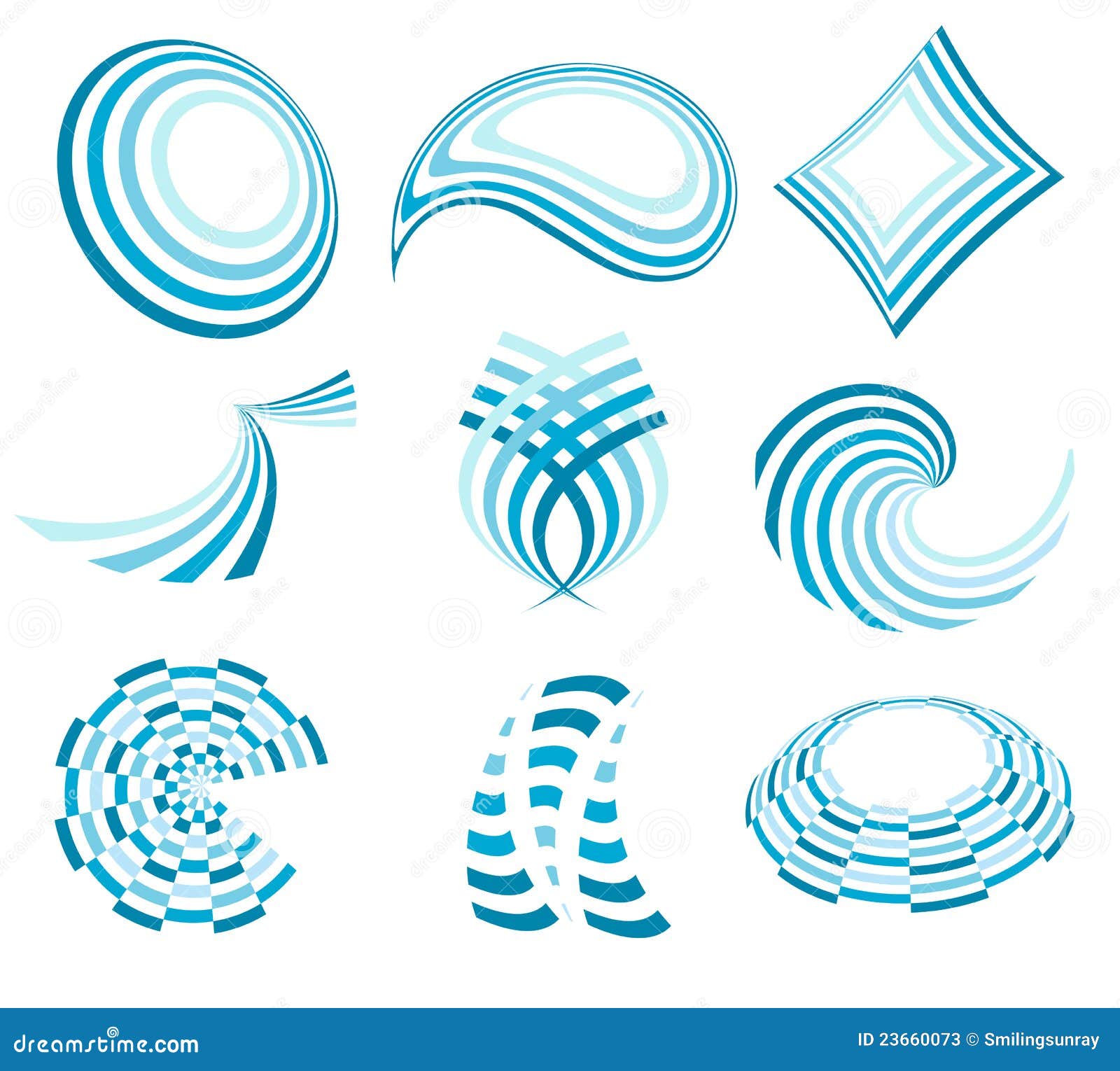 Blue logo collection stock vector. Illustration of decoration - 23660073