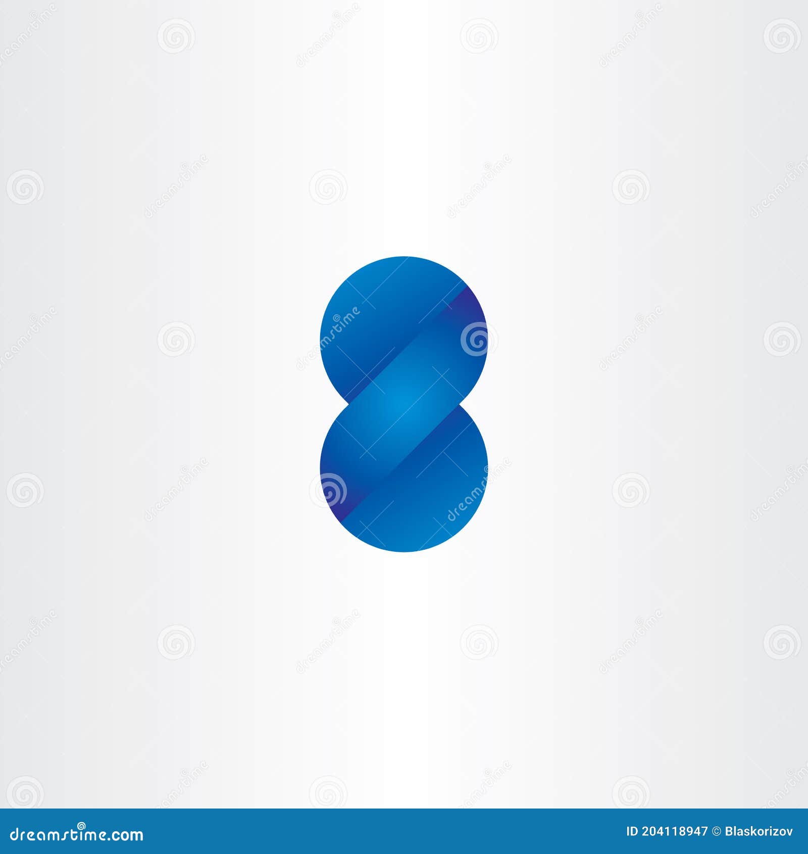Blue Logo 3d Effect Number Eight Stock Vector - Illustration of line ...