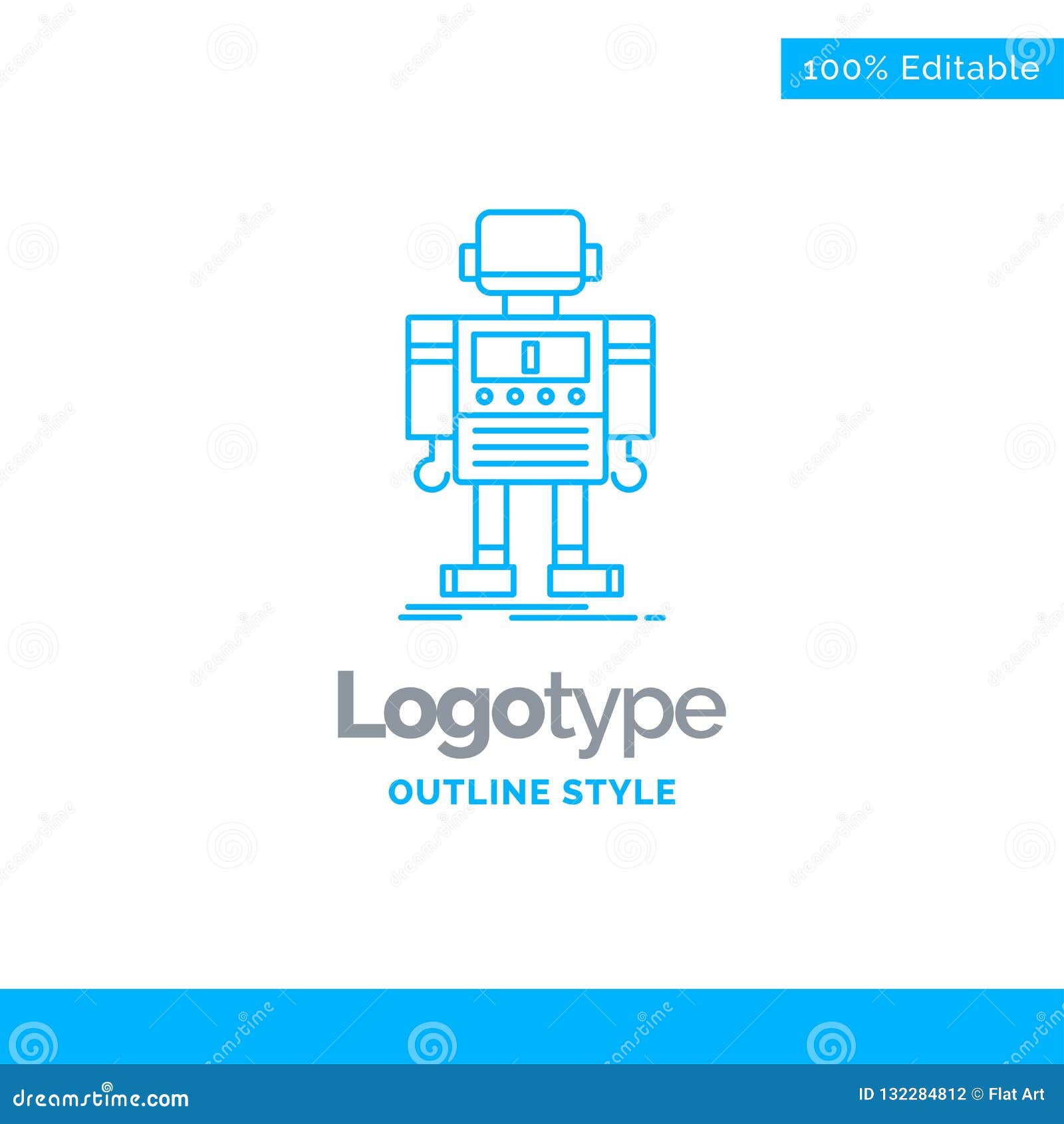 Blue Logo Design for Autonomous, Machine, Robot, Robotic, Techno Stock ...