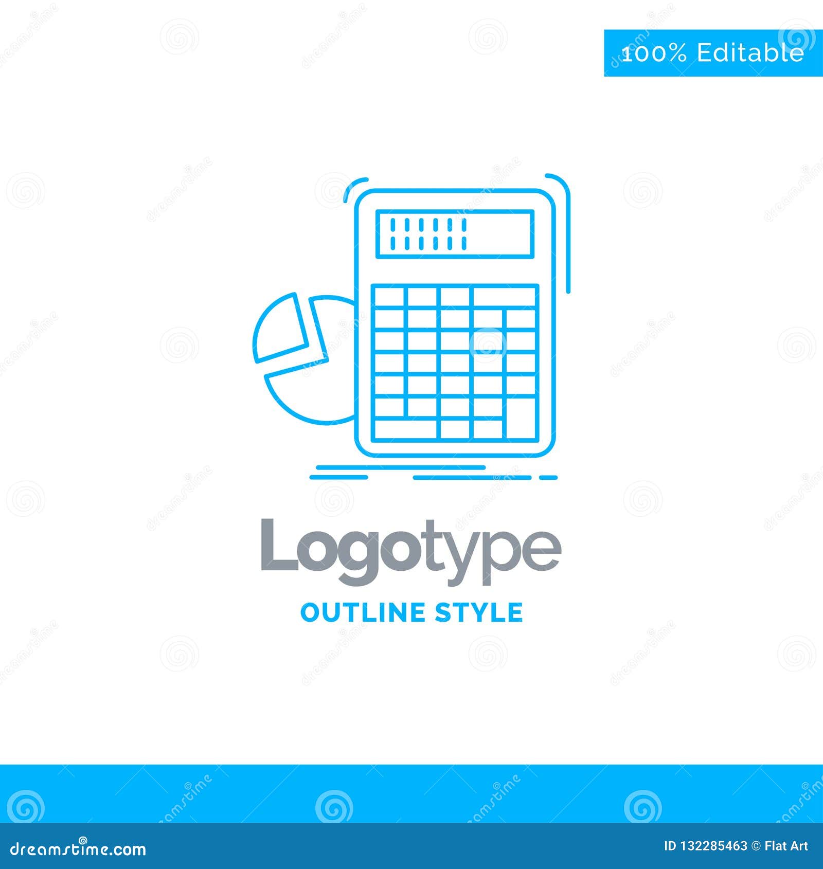 Blue Logo Design for Calculator, Calculation, Math, Progress, Gr Stock ...
