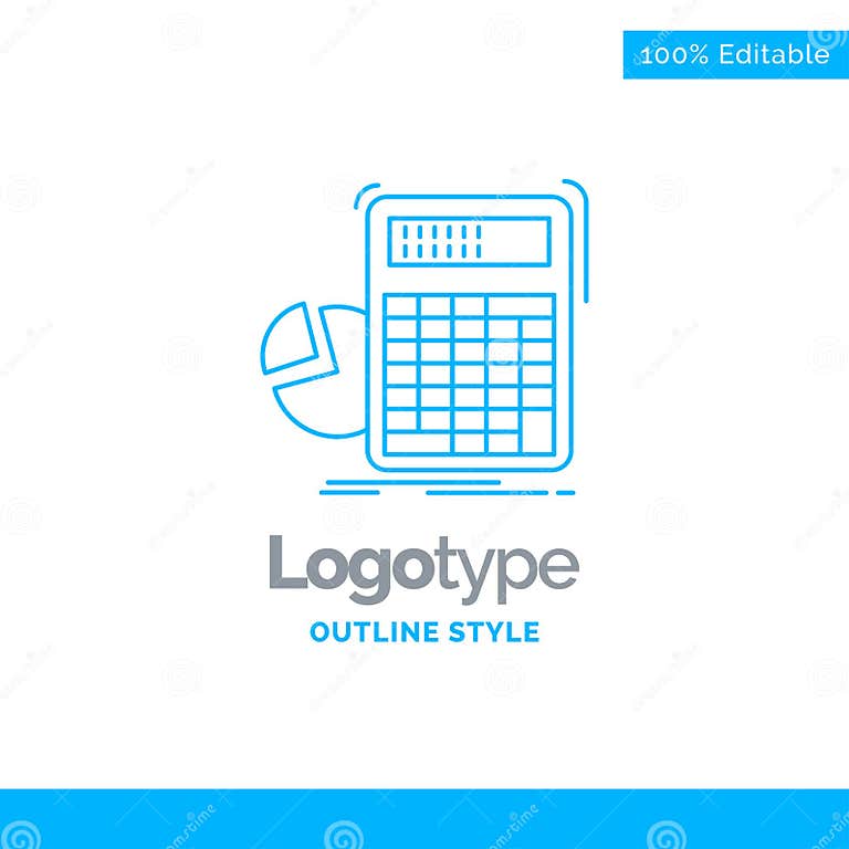 Blue Logo Design for Calculator, Calculation, Math, Progress, Gr Stock ...
