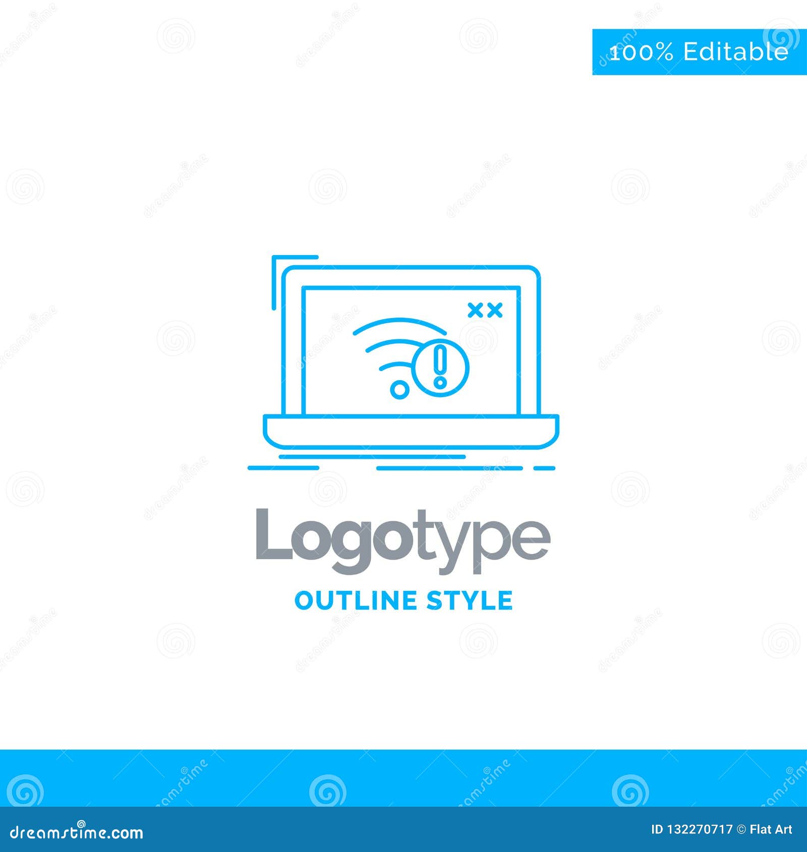 Blue Logo Design for Connection, Error, Internet, Lost, Internet Stock ...