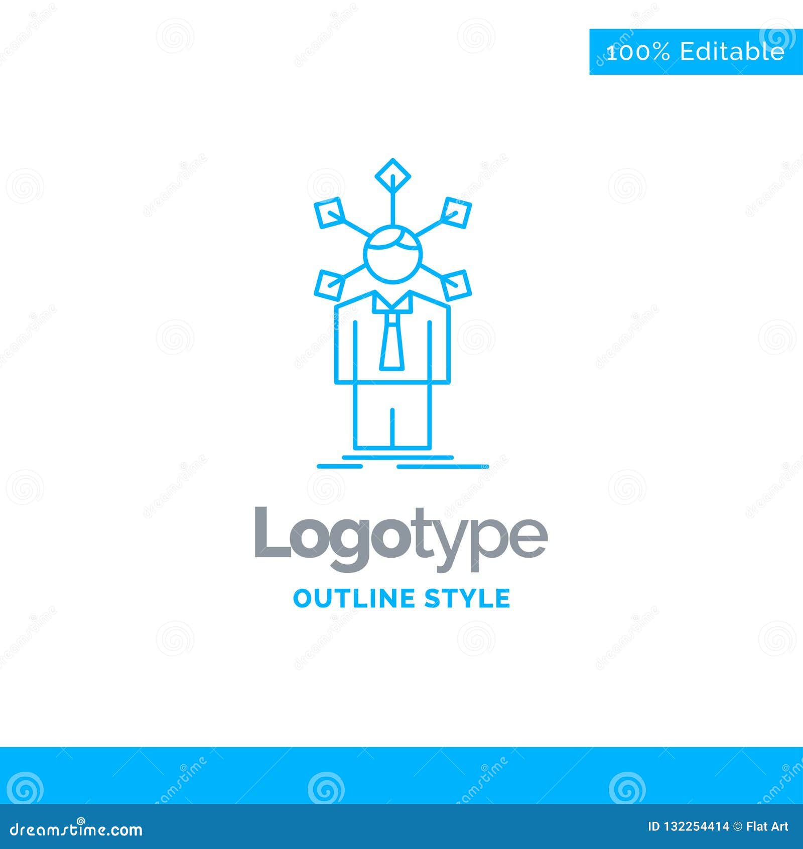 Blue Logo Design for Development, Human, Network, Personality, S Stock ...