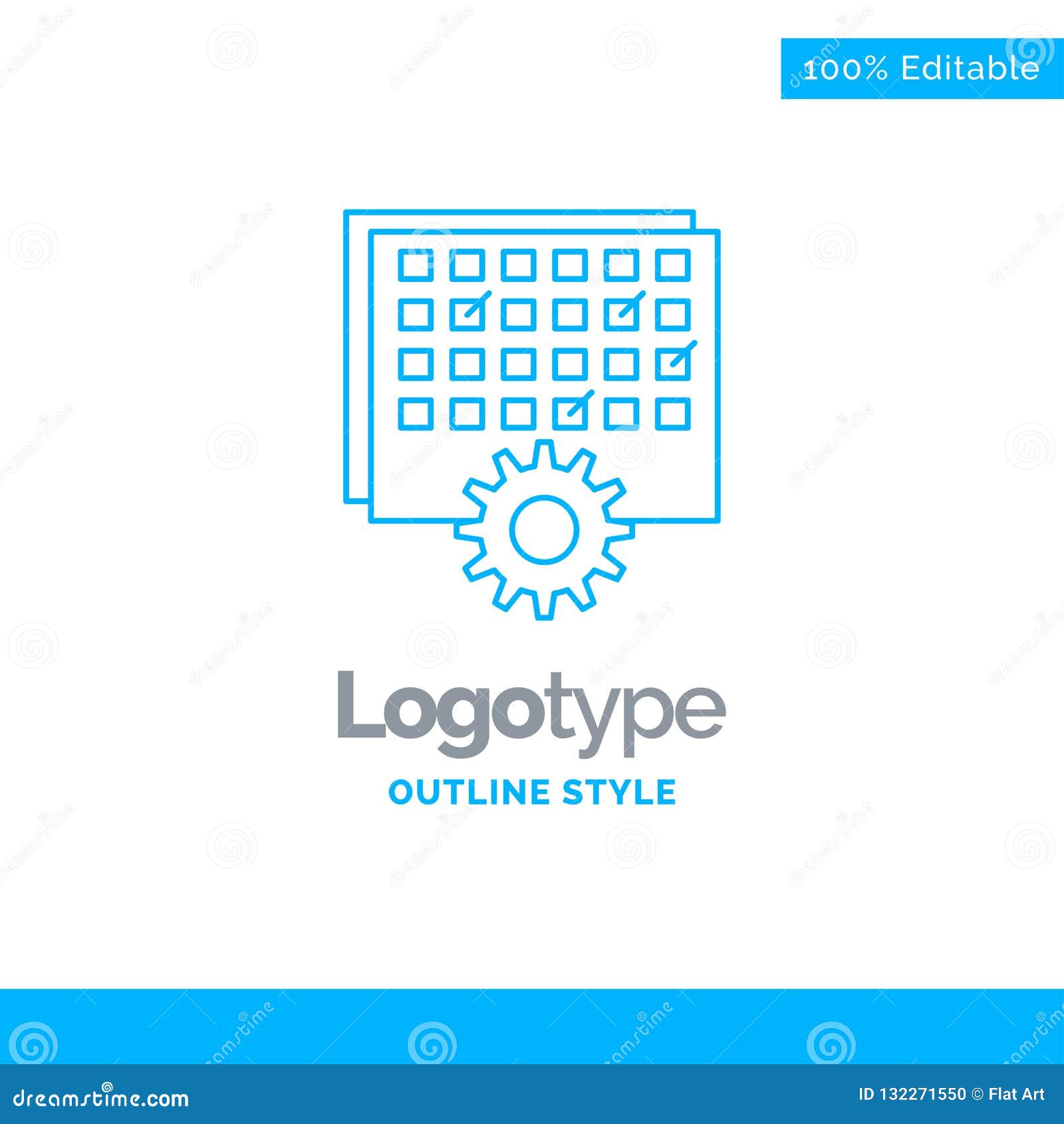 Blue Logo Design for Event, Management, Processing, Schedule, Ti Stock ...