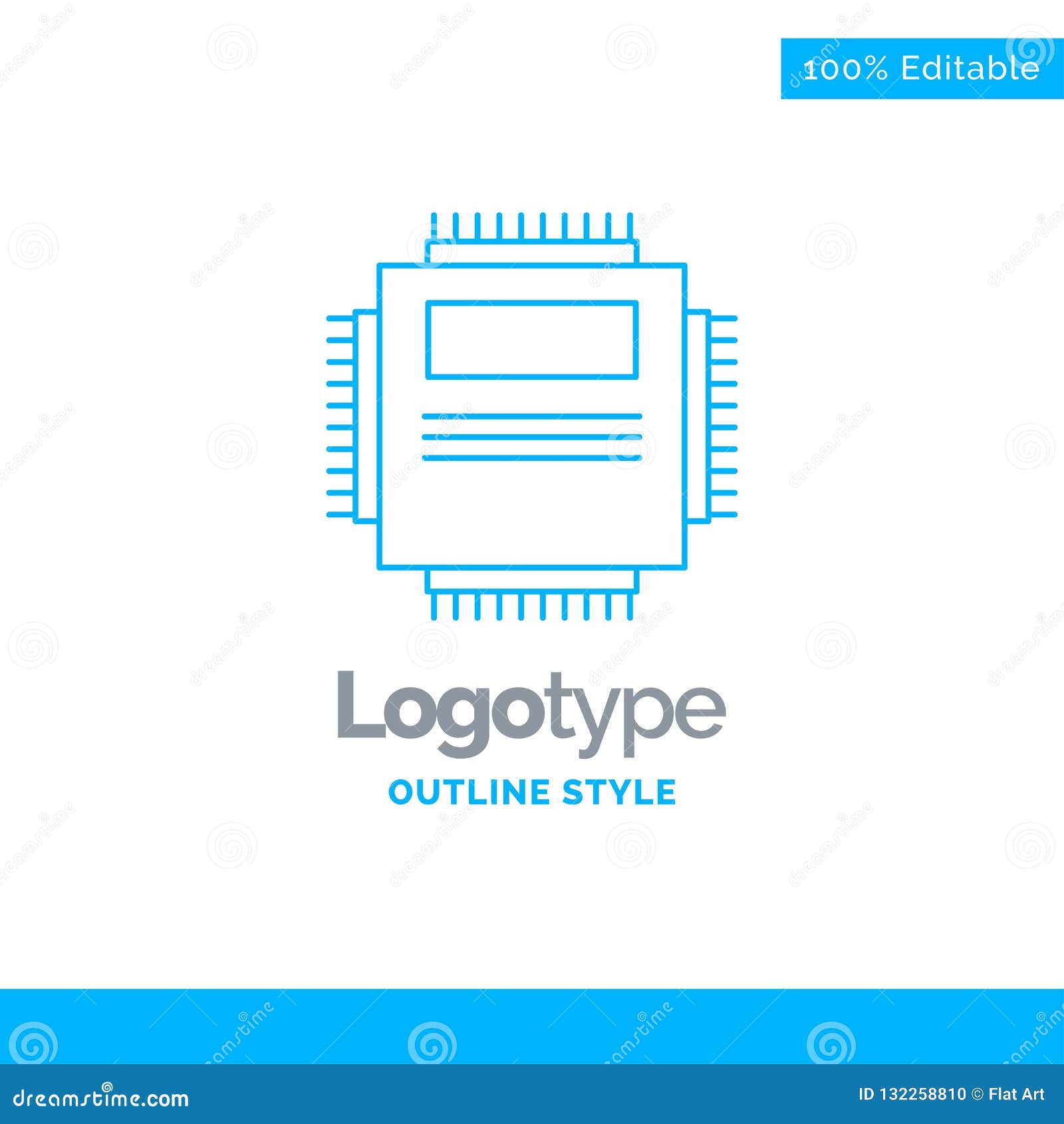 Blue Logo Design for Processor, Hardware, Computer, PC, Technolo Stock ...