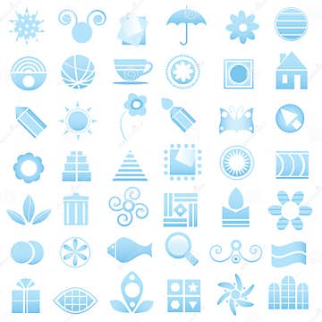 Blue Logo Elements Collection Stock Vector - Illustration of flourish ...