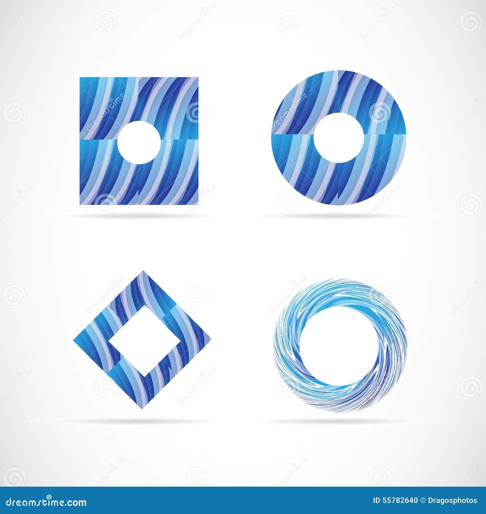 Blue Logo Elements Icon Set Stock Vector - Illustration of rhombus ...