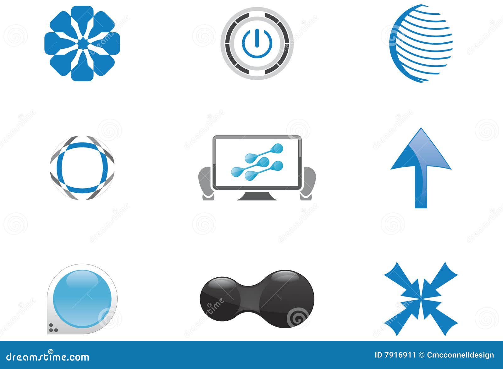 Blue Logo Shapes stock illustration. Illustration of arrow - 7916911