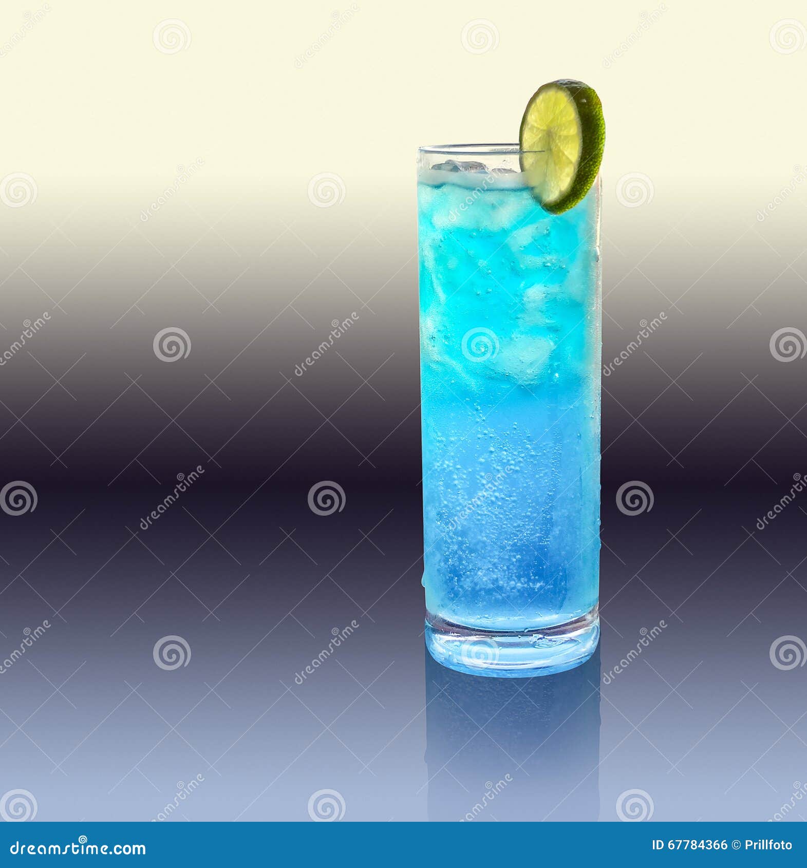 Blue longdrink with lemon stock photo. Image of close - 67784366