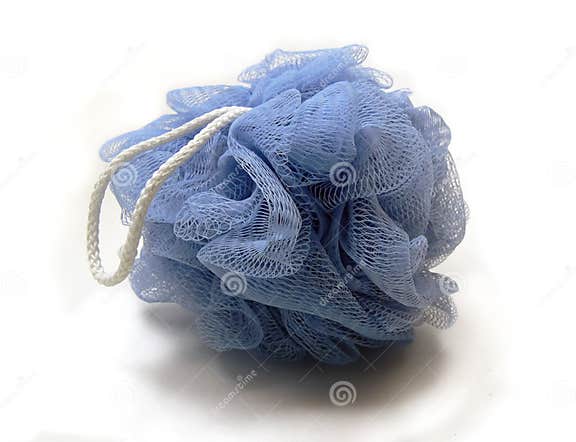 Blue Loofah stock image. Image of white, shower, isolated - 954093