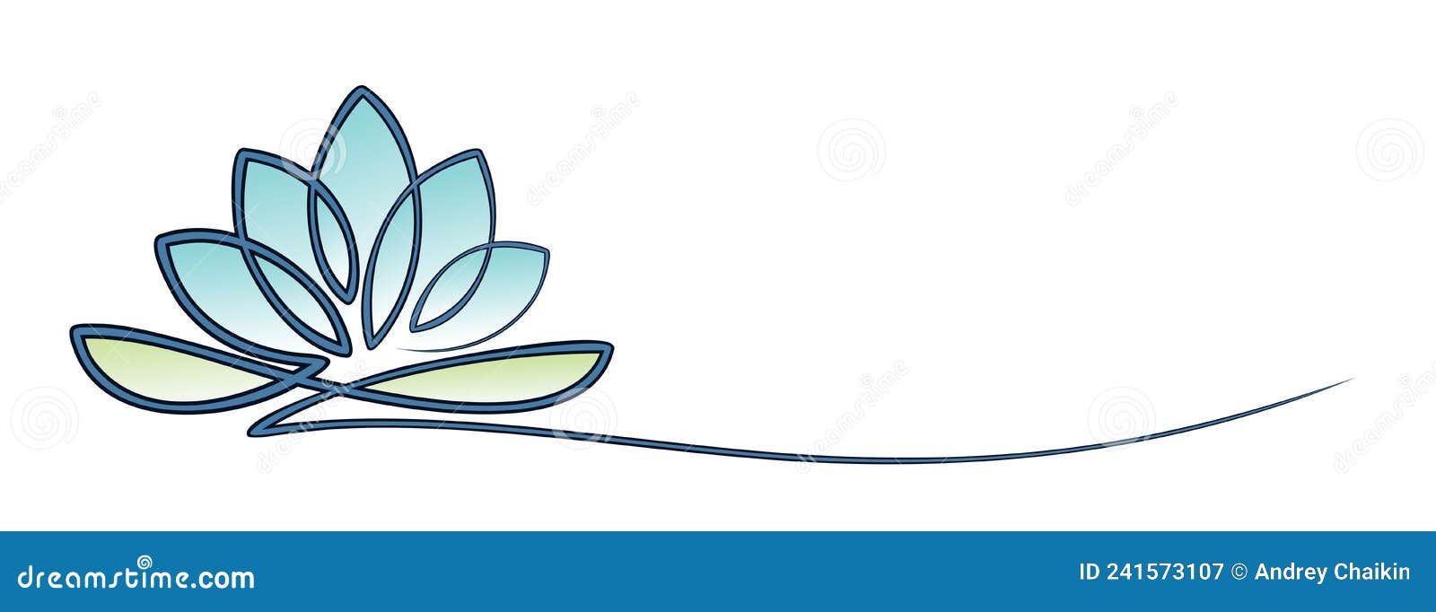 A blue lotus symbol. stock vector. Illustration of floral - 241573107