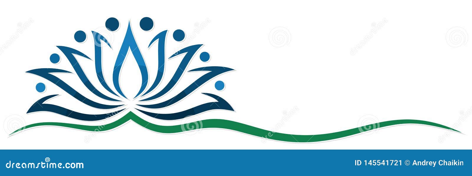 A blue lotus symbol. stock vector. Illustration of blossoming - 145541721