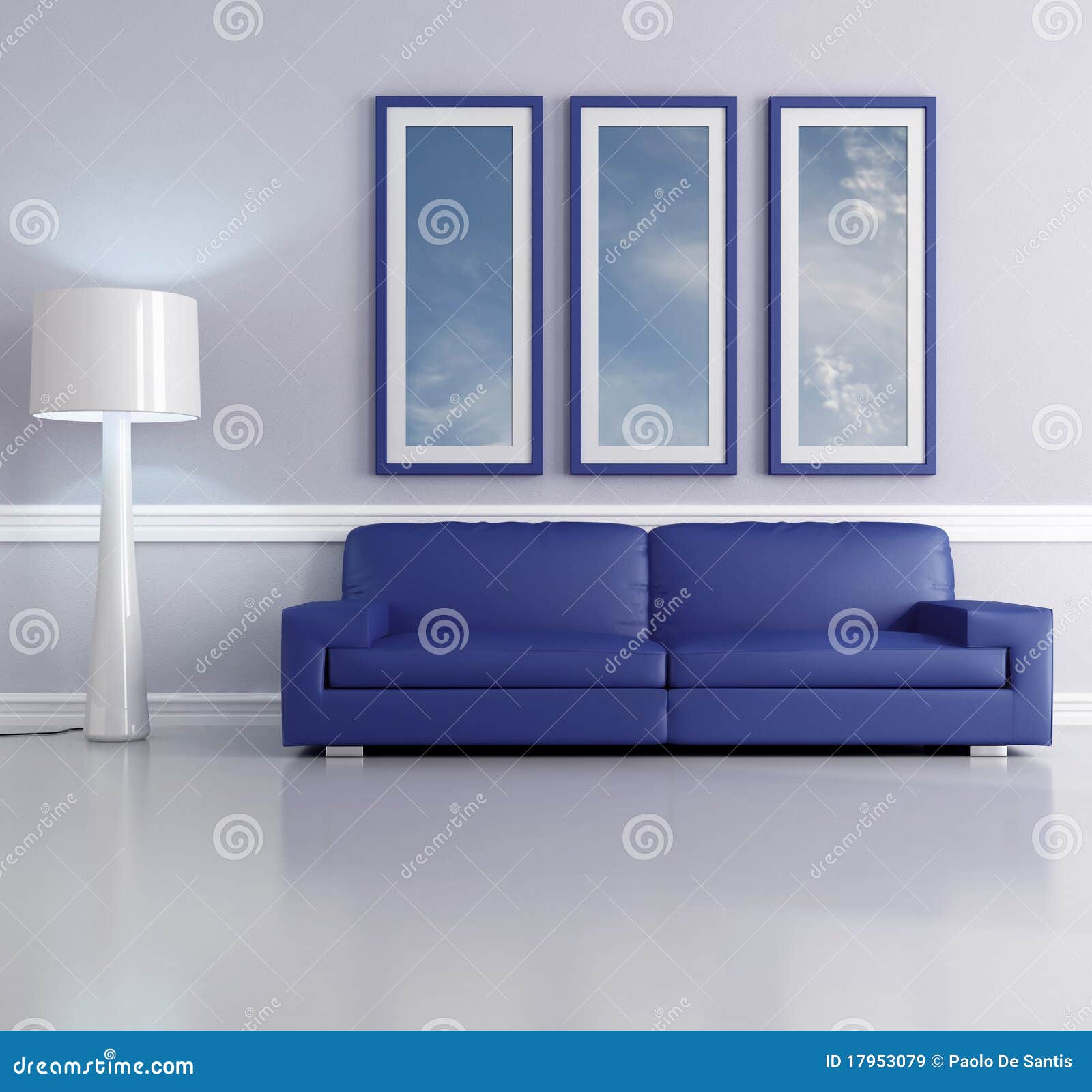 Blue lounge stock illustration. Illustration of plaster - 17953079