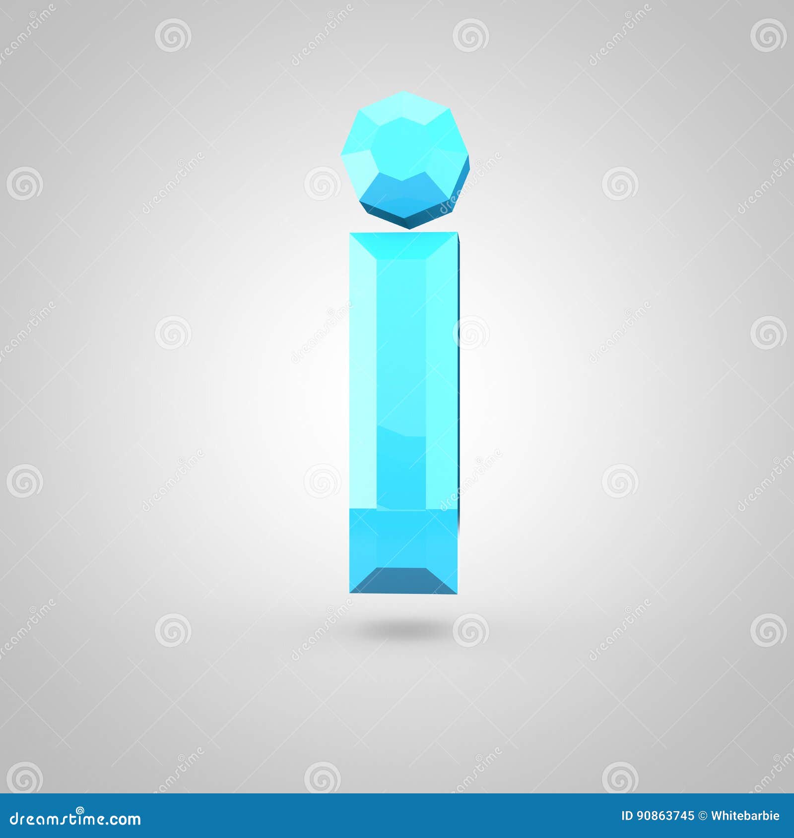 Blue Low Poly Alphabet Letter I Lowercase Isolated on White Background ...