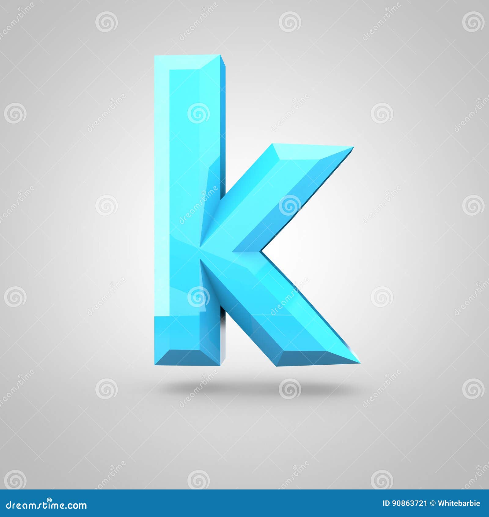 Blue Low Poly Alphabet Letter K Lowercase Isolated on White Background ...