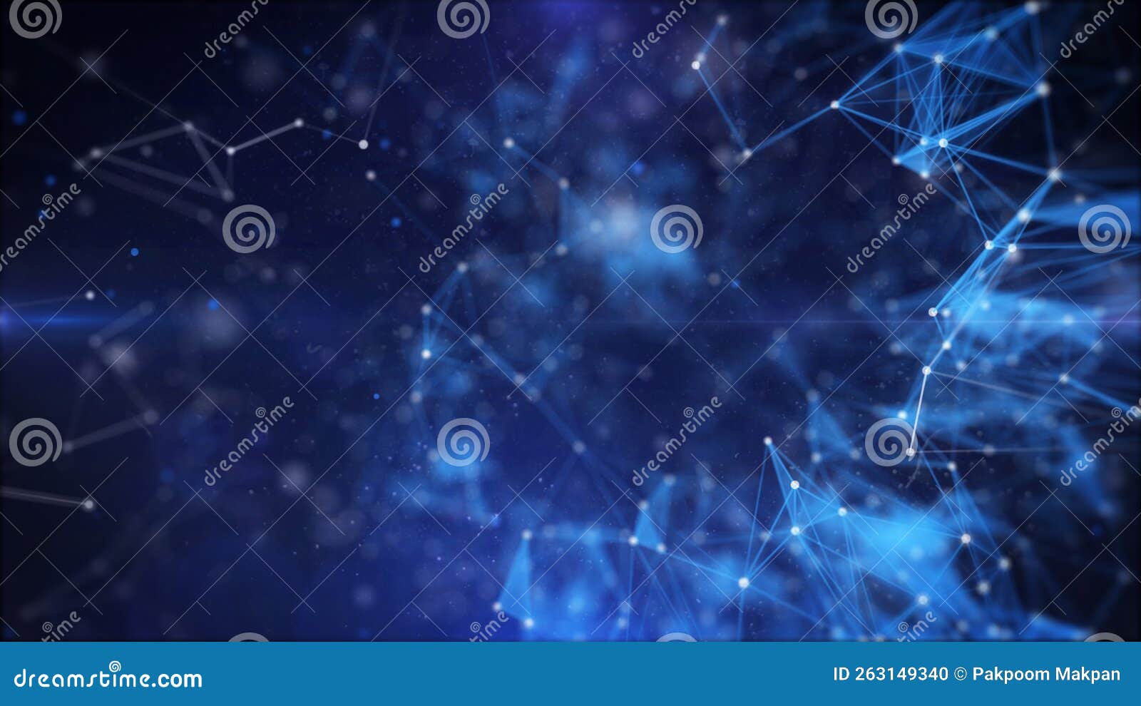 Blue Low Poly, Digital Plexus Mesh Futuristic Technology Structure for ...