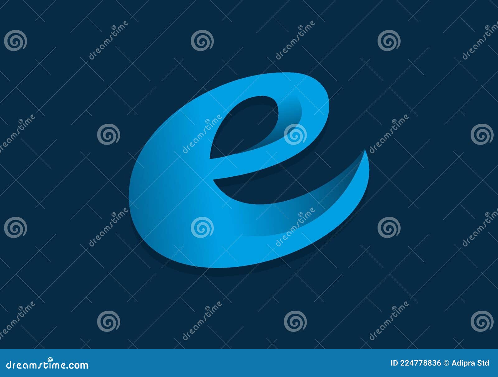 Blue Lowercase E Initial Letter Stock Vector - Illustration of font ...