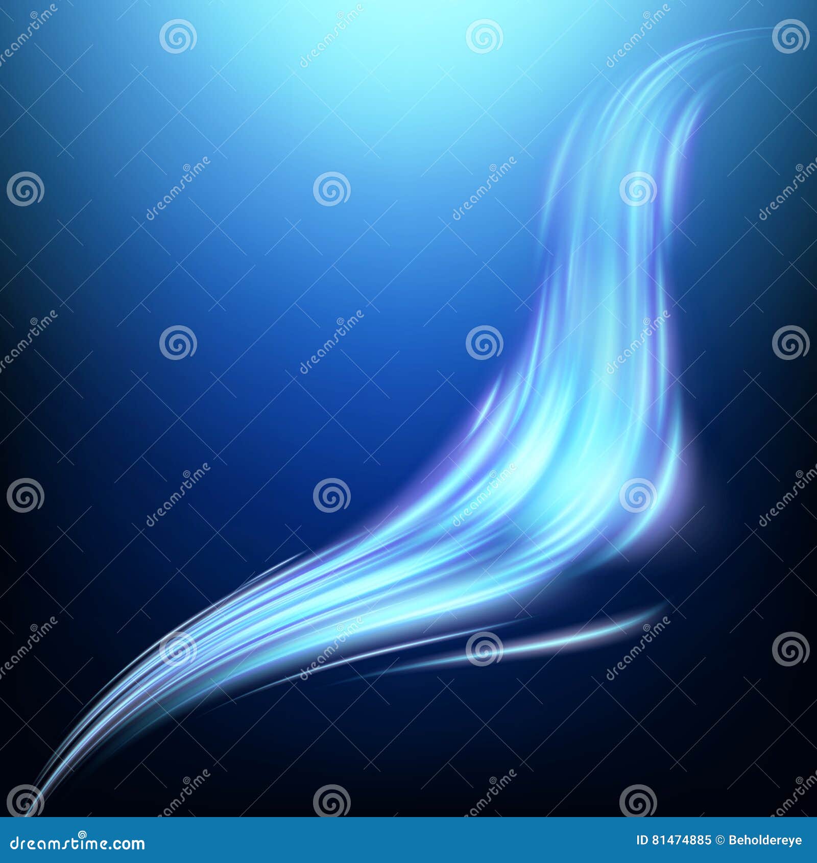 Blue Luminous Energy Wave. EPS 10 Stock Vector - Illustration of dark ...