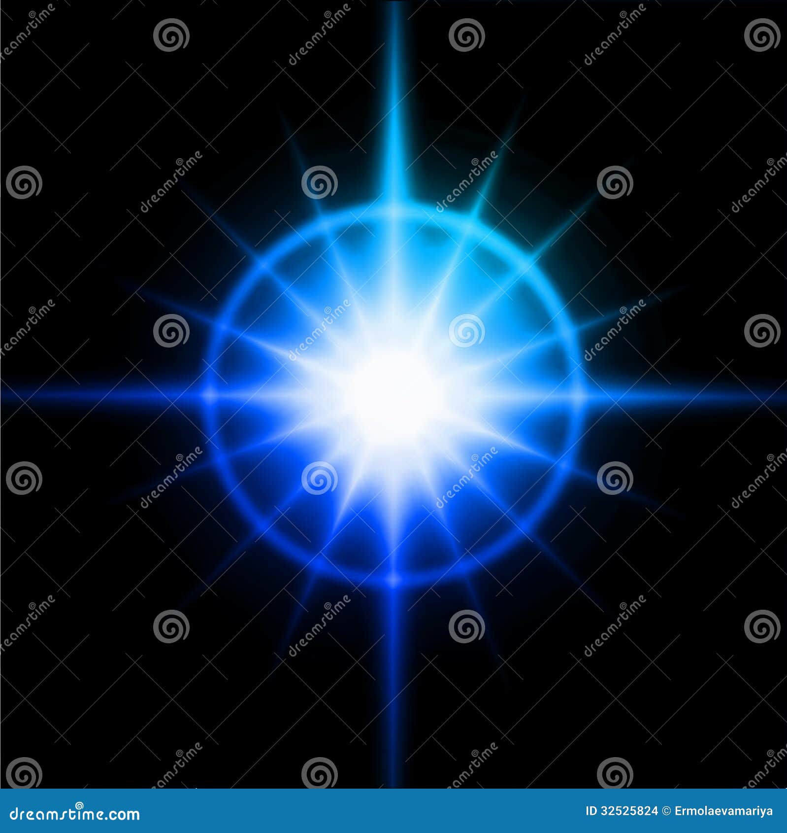 Blue Luminous Star. Lens Flare Effect Stock Vector - Illustration of ...