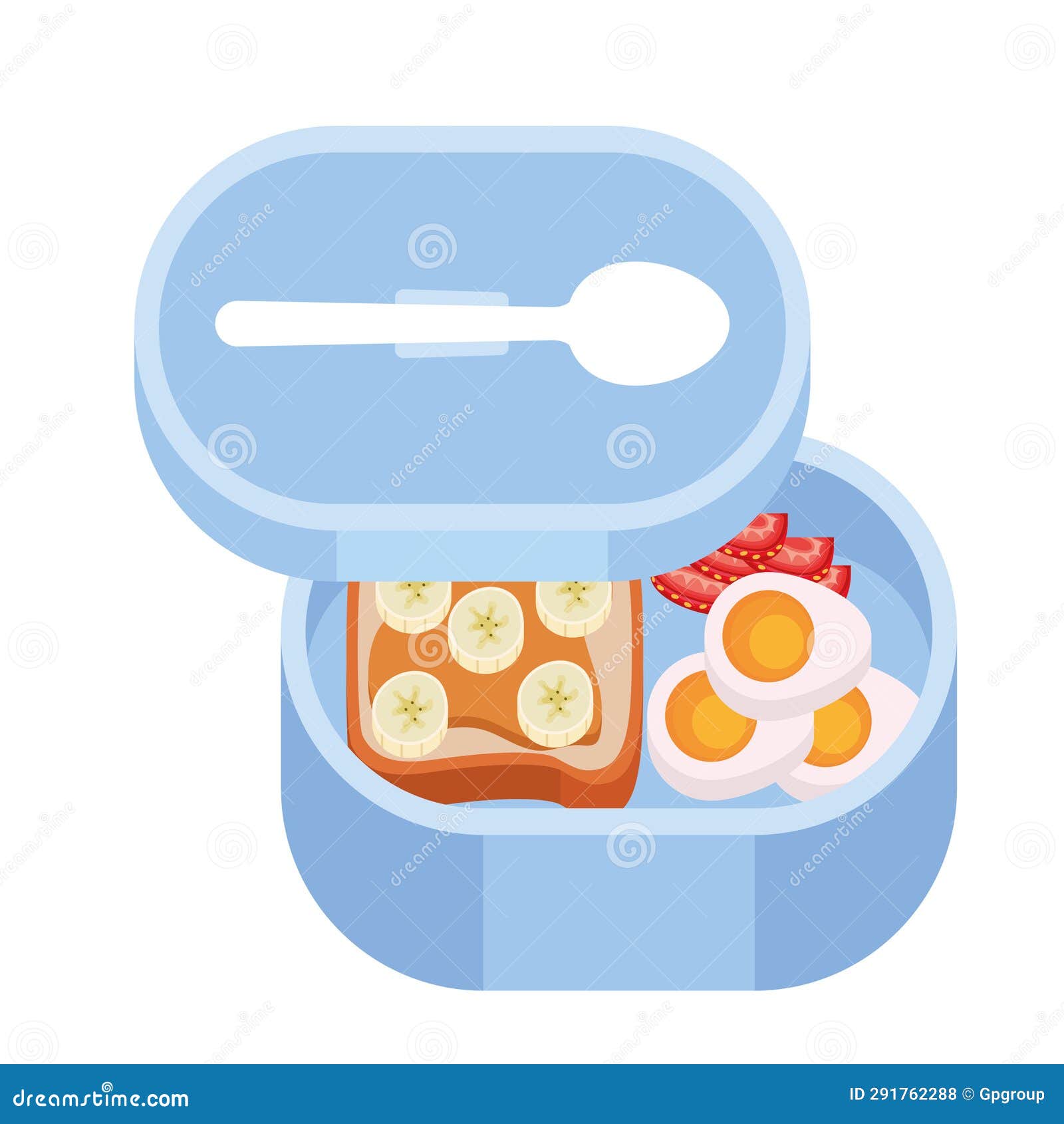 Blue Lunch Box Illustration Stock Illustration - Illustration of ...