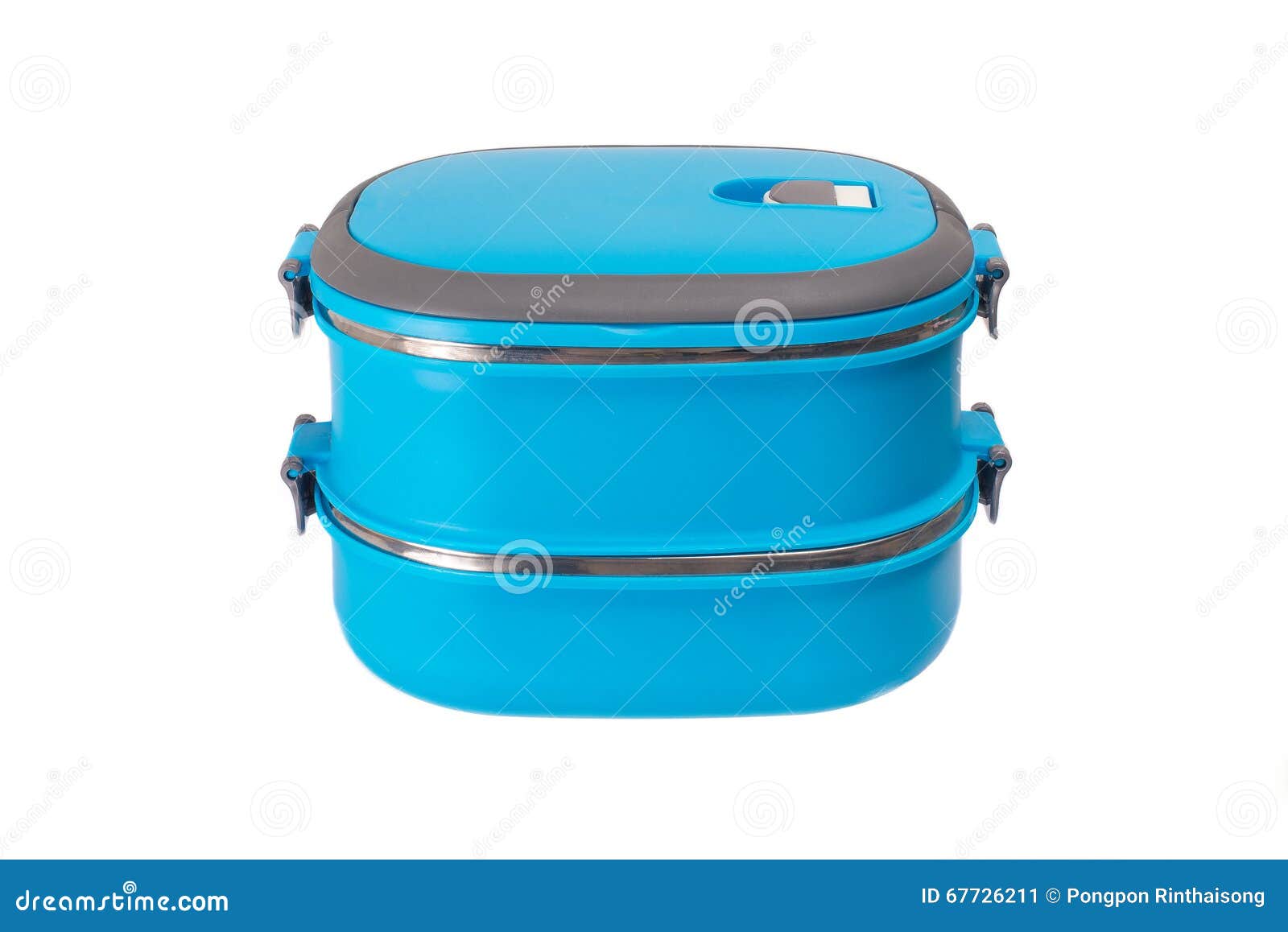 Blue lunch box isolated stock image. Image of container - 67726211