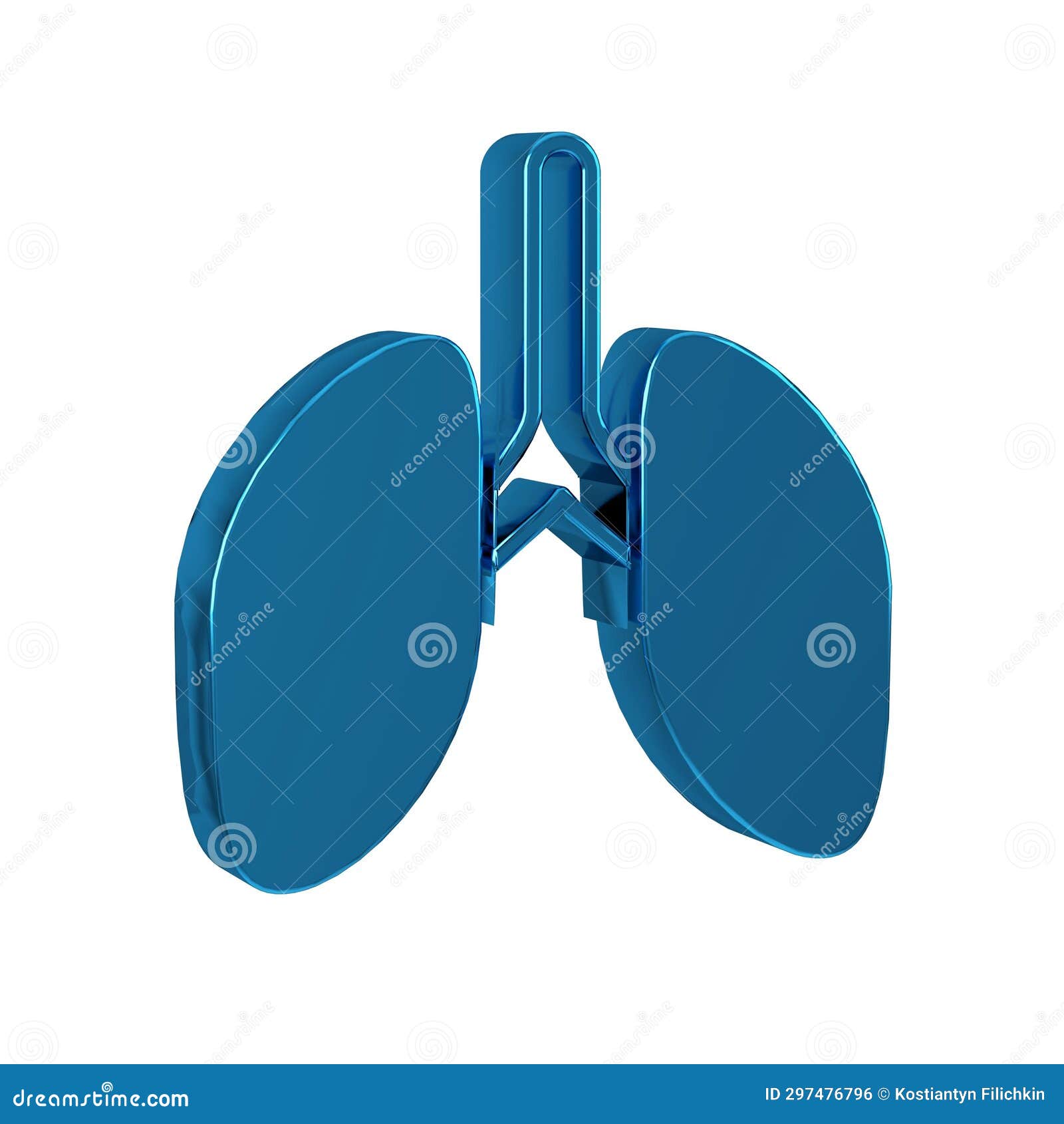 Blue Lungs Icon Isolated on Transparent Background. Stock Illustration ...