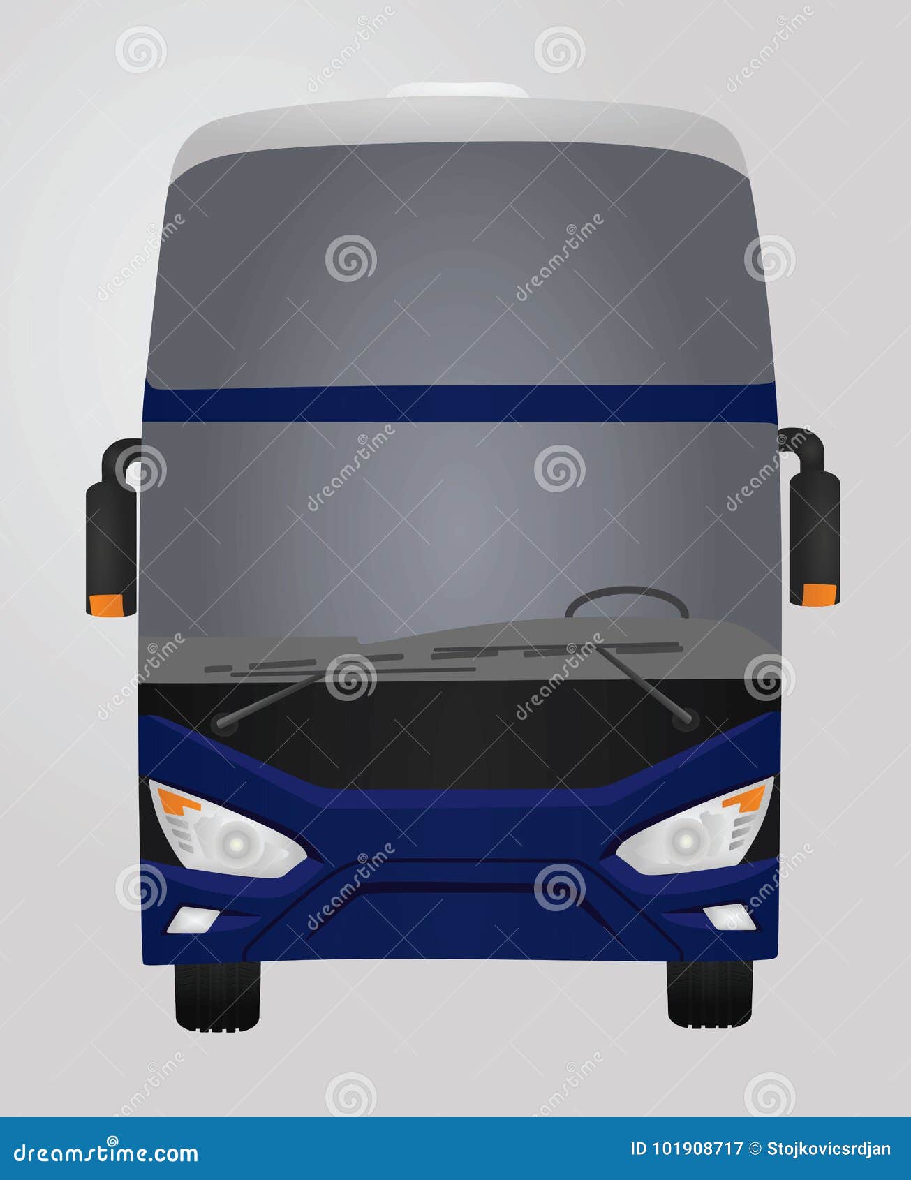 Blue Luxury Bus. Front Side Stock Vector - Illustration of holiday ...