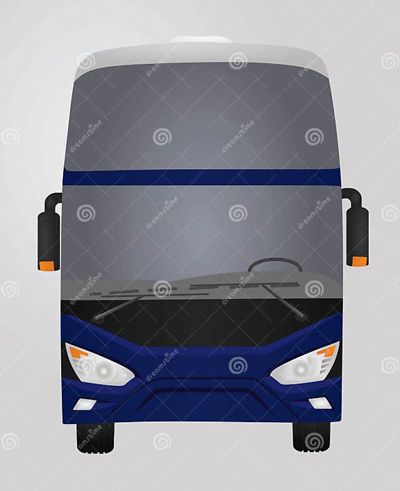 Blue Luxury Bus. Front Side Stock Vector - Illustration of holiday ...