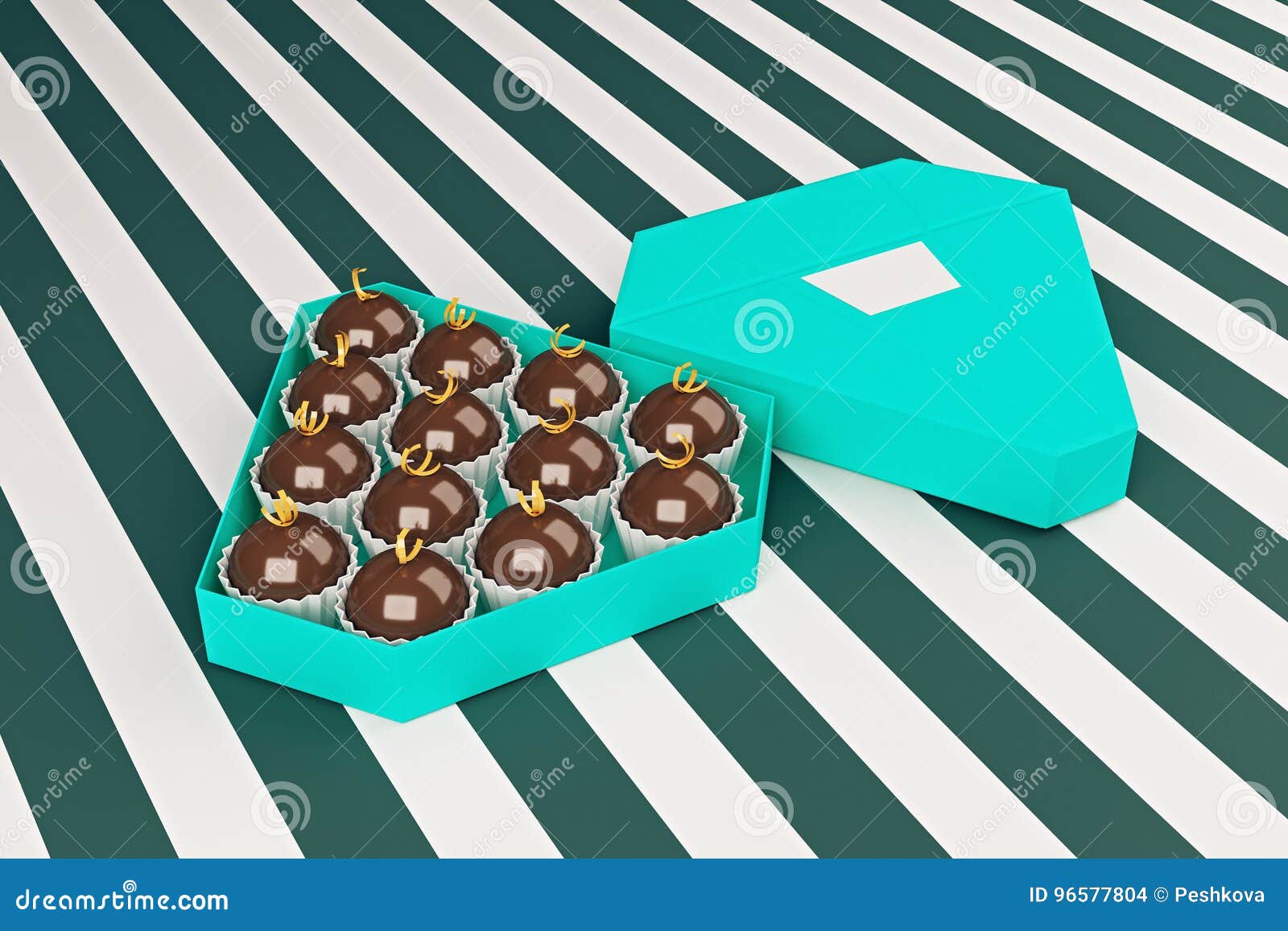 Blue luxury chocolate box stock illustration. Illustration of ...