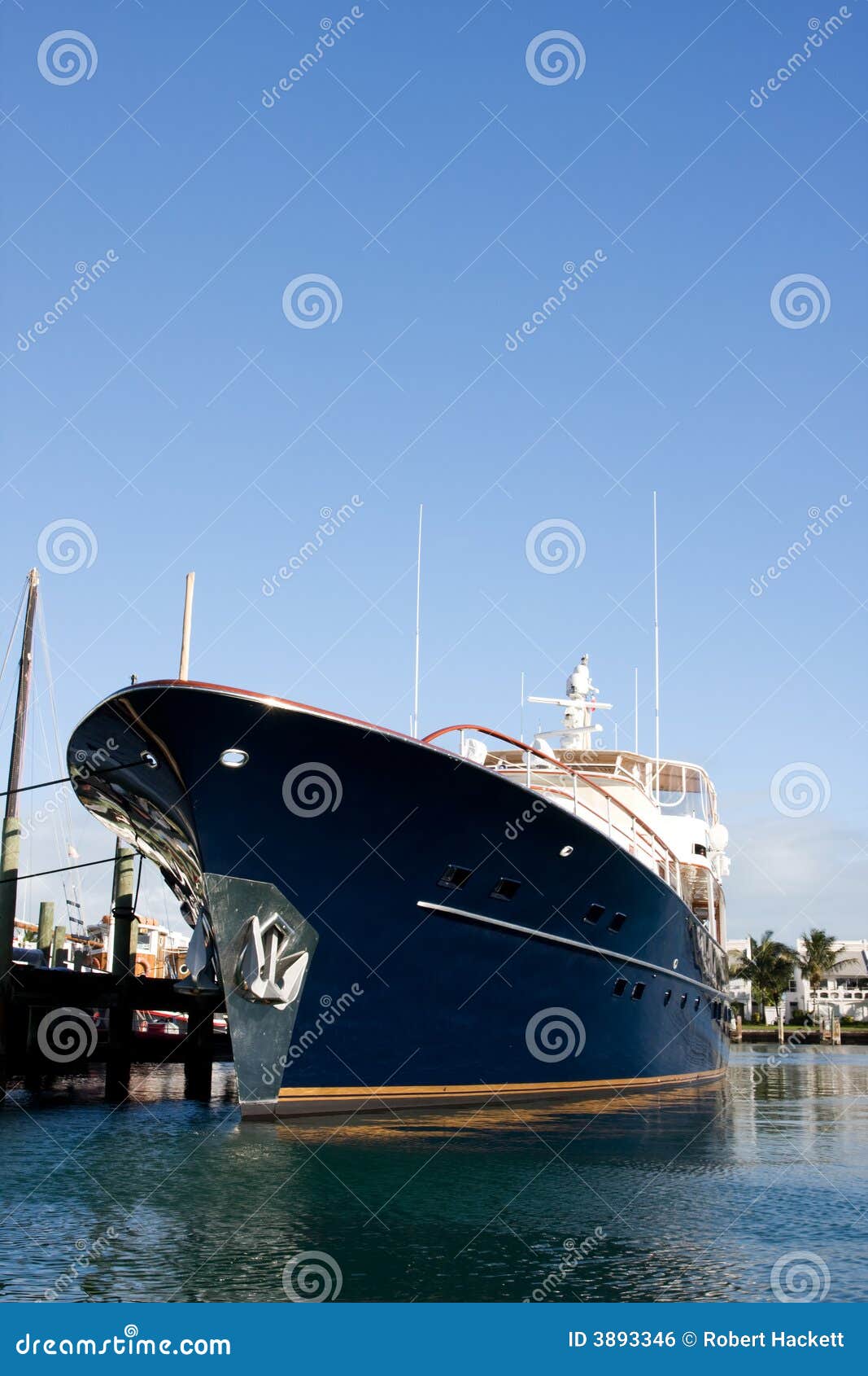 Blue luxury yacht stock photo. Image of yacht, ship, anchor - 3893346