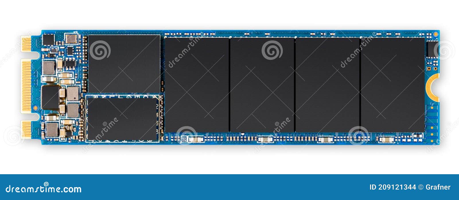 Blue M2 SSD Flash Hdd Hard Disc Drive Memory Computer Isolated White ...