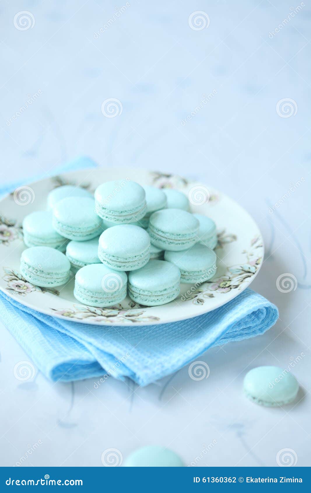Blue Macarons stock photo. Image of macaroons, color - 61360362