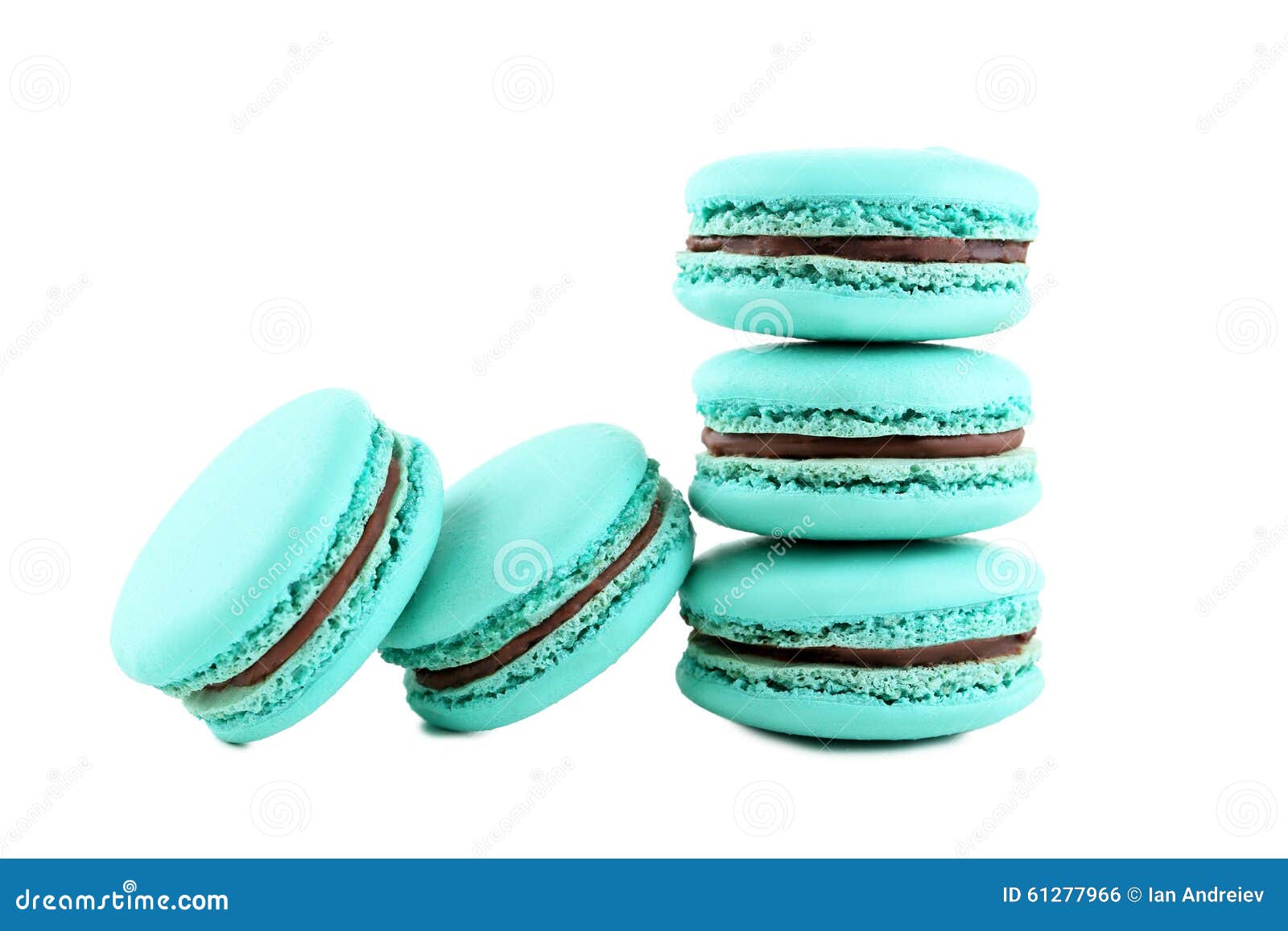 Blue macarons stock photo. Image of bakery, france, bake - 61277966