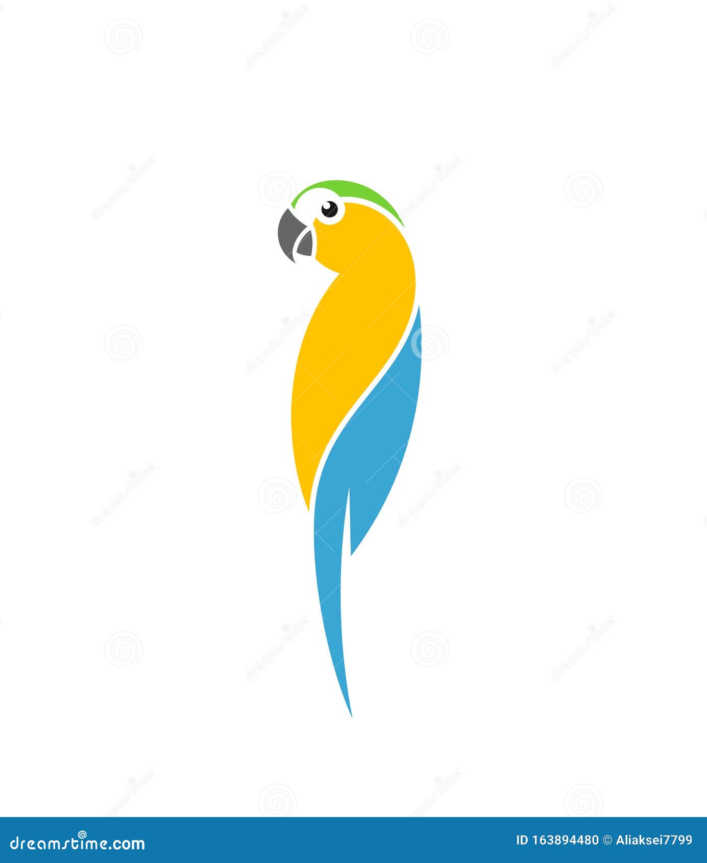 Blue macaw parrot. Logo stock vector. Illustration of exotic - 163894480