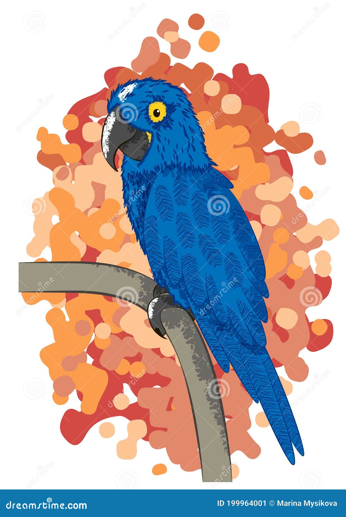 Blue macaw parrot. stock vector. Illustration of bird - 199964001