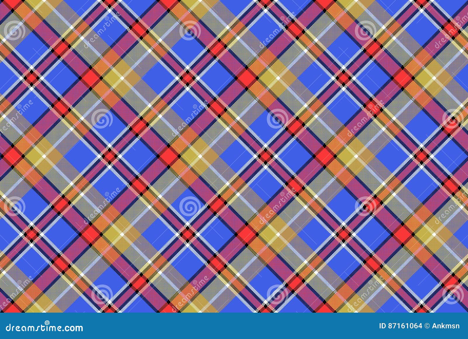 Blue Madras Diagonal Plaid Pixeled Seamless Background Stock Vector ...