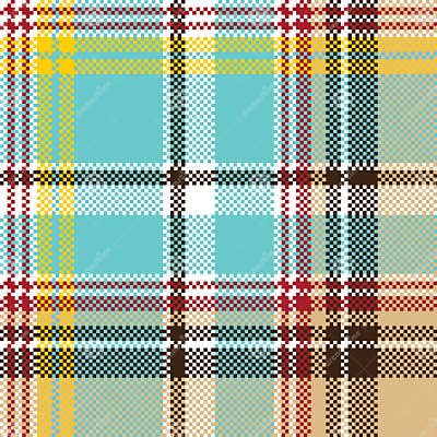 Blue Madras Pixel Texture Color Fabric Seamless Pattern Stock Vector ...