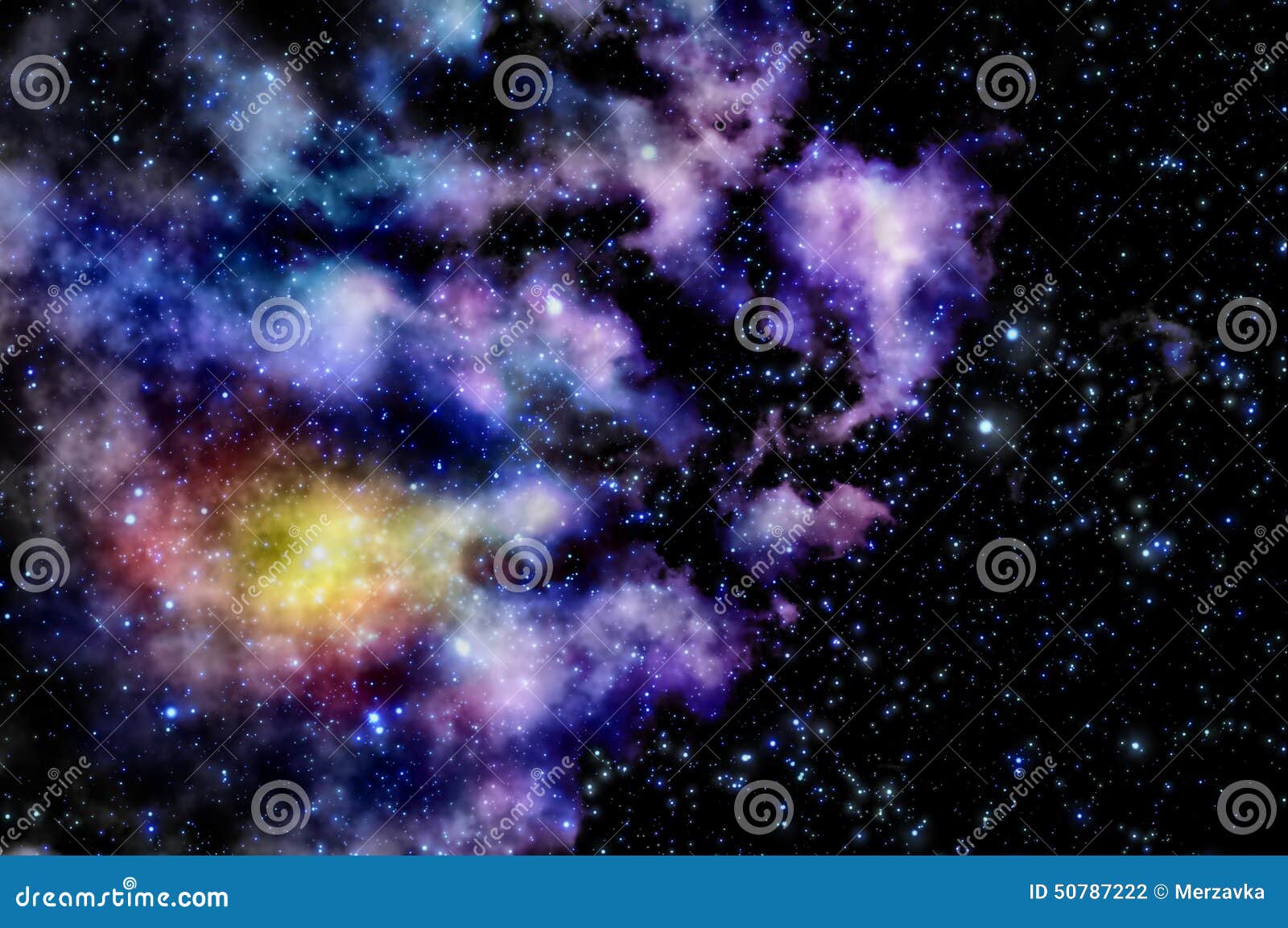 Blue and magenta nebula stock photo. Image of astrophoto - 50787222