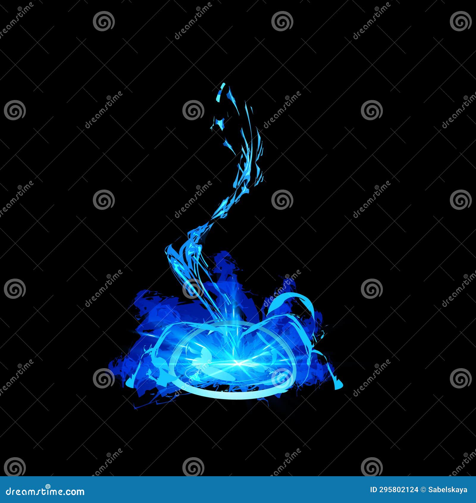 Blue Magic Effect for Game Flat Style, Vector Illustration Stock ...