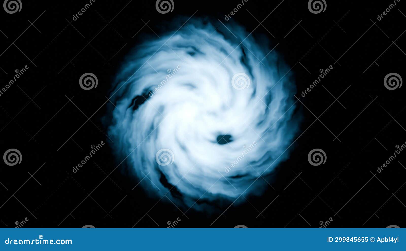 Blue Magic Portal Circle. Abstract Cyclone on Black Background. Inter ...