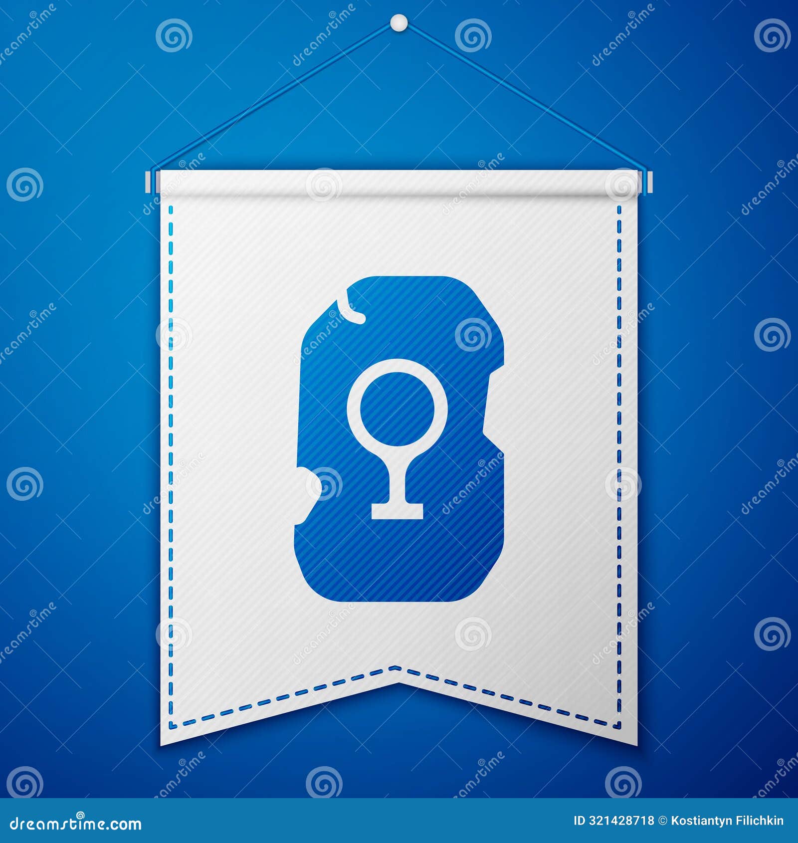 Blue Magic Rune Icon Isolated on Blue Background. Rune Stone. White ...