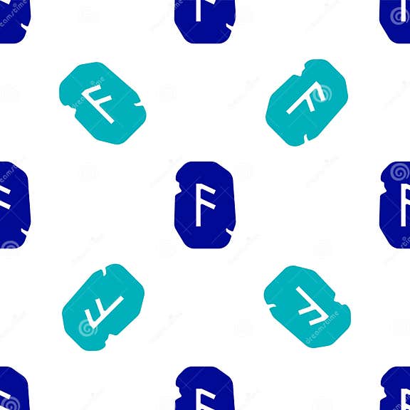 Blue Magic Rune Icon Isolated Seamless Pattern on White Background ...