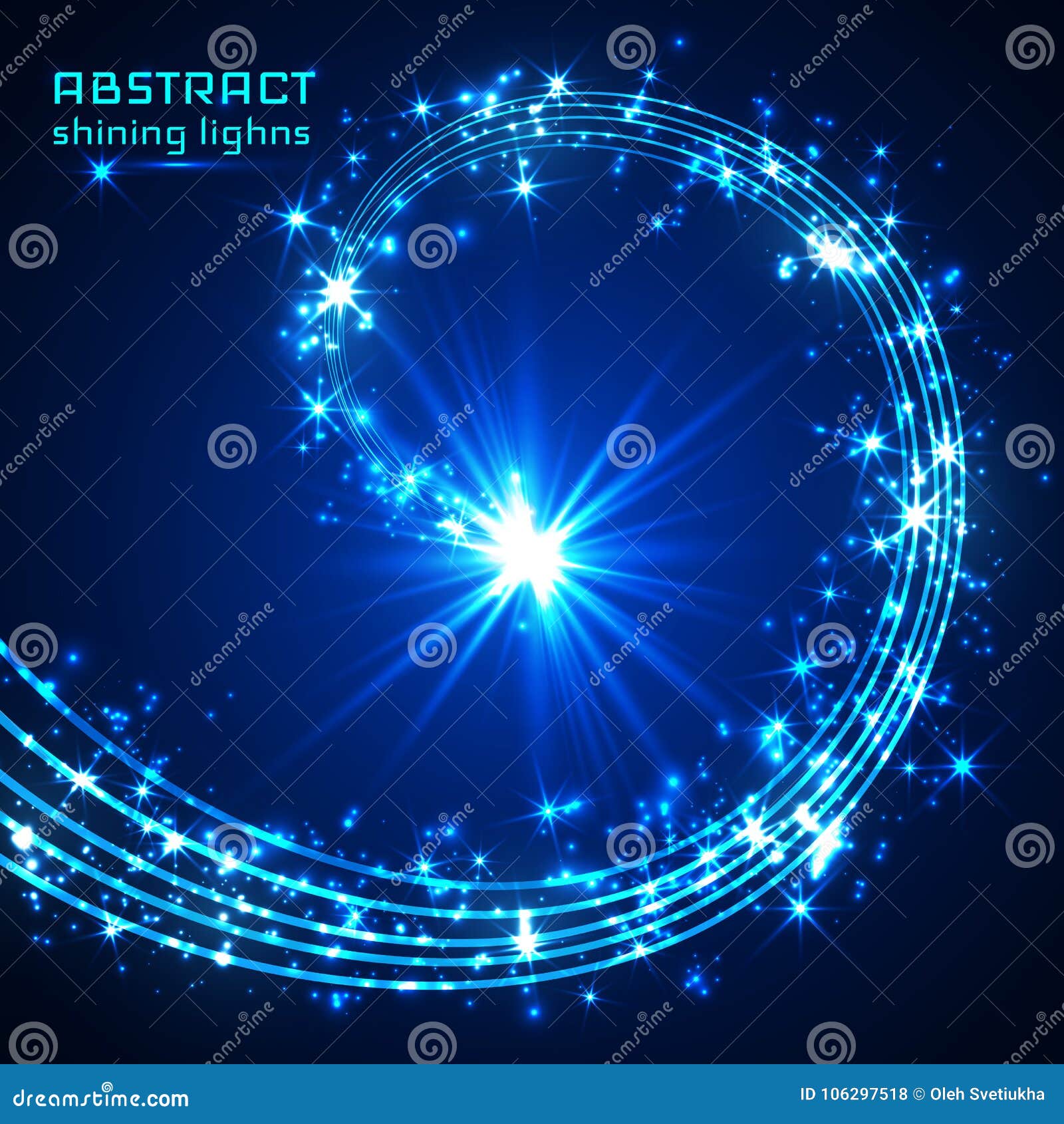 Blue Magic Sparkle Glittering Light Stock Vector - Illustration of ...