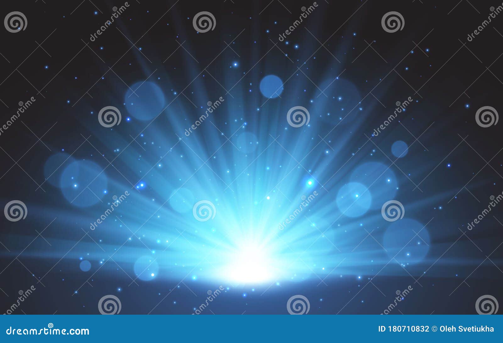 Blue Magic Sunrise. Sunlight Special Lens Flash Light Effect on ...